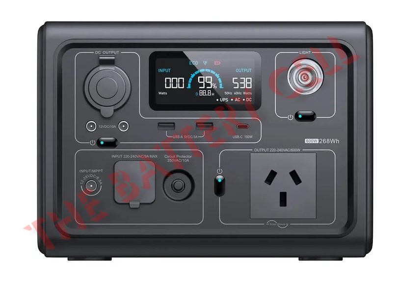 PORTABLE POWER STATION 600W 1200W SURGE 268WH - The Battery Cell