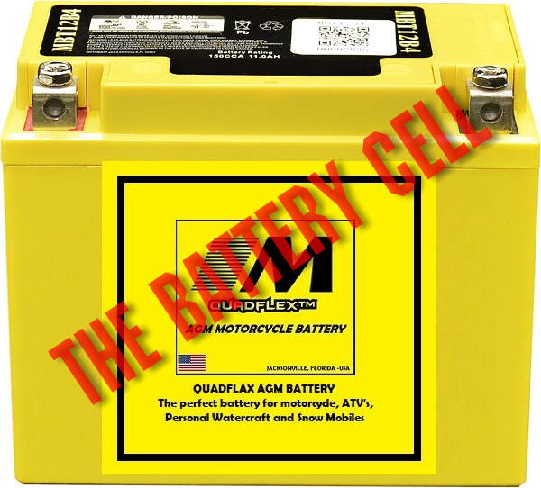 MBT12B4 Motorcycle 12v QUADFLEX AGM BATTERY - The Battery Cell